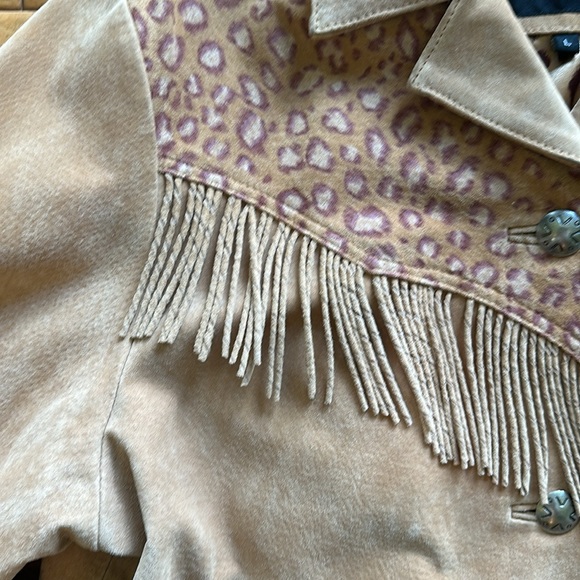 Vintage | Jackets & Coats | Vtg Y2k Suede Leather Pink Leopard Print ...